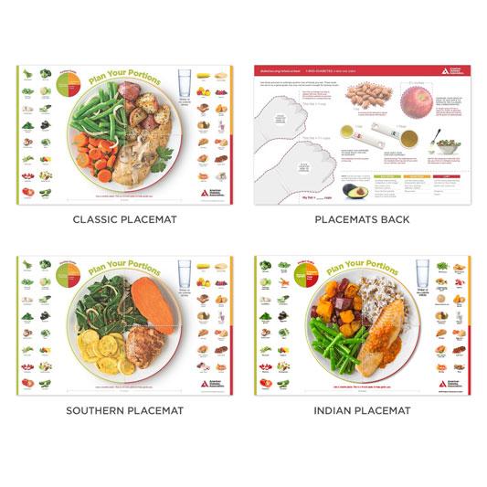 SET: Diabetes Placemat Sample Pack & ADA Portion Control Plate ...